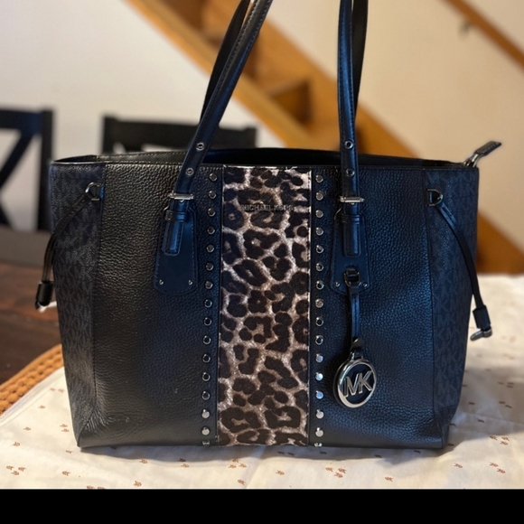 Michael Kors | Bags | Rare Michael Kors Voyager Black And Calf Hair ...